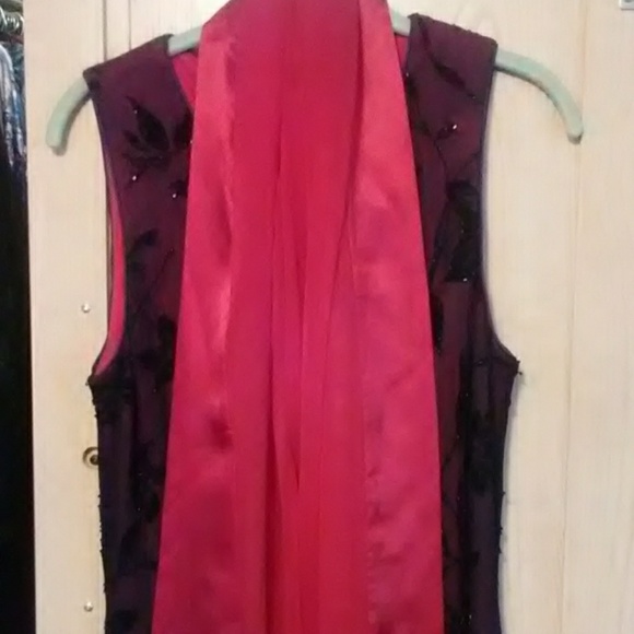 Rimini | Dresses | Beaded Promevent Gown With Red Shawl | Poshmark